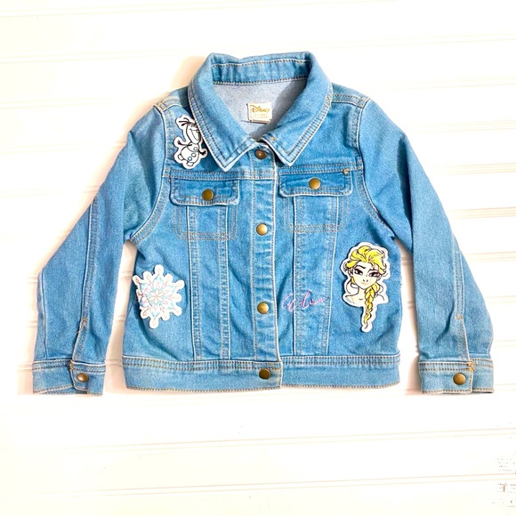 Disney | Jackets & Coats | Disney Frozen Elsa Blue Jean Denim Jacket ...